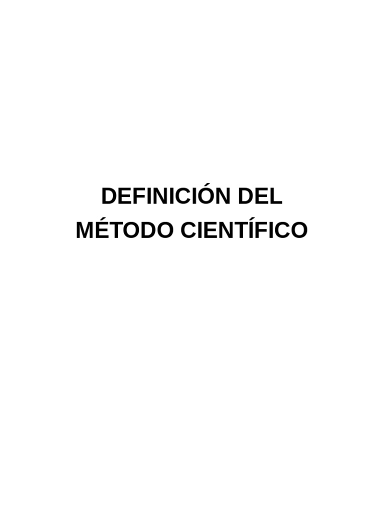 Definición del Método Científico | PDF
