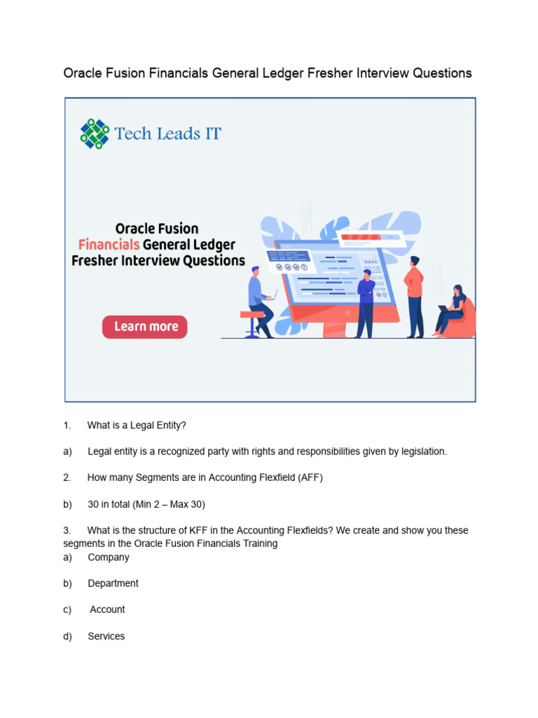 Oracle Fusion Financials General Ledger Fresher Interview Questions | PDF | Currency | Expense