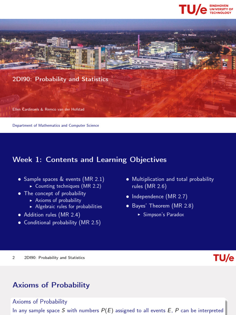 Lecture 2 Prob&Statistics | PDF | Probability | Multiplication