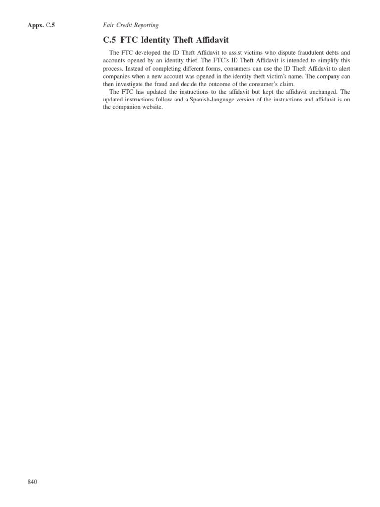 FTC Identity Theft Report PDF | PDF | Identity Theft | Identity Document