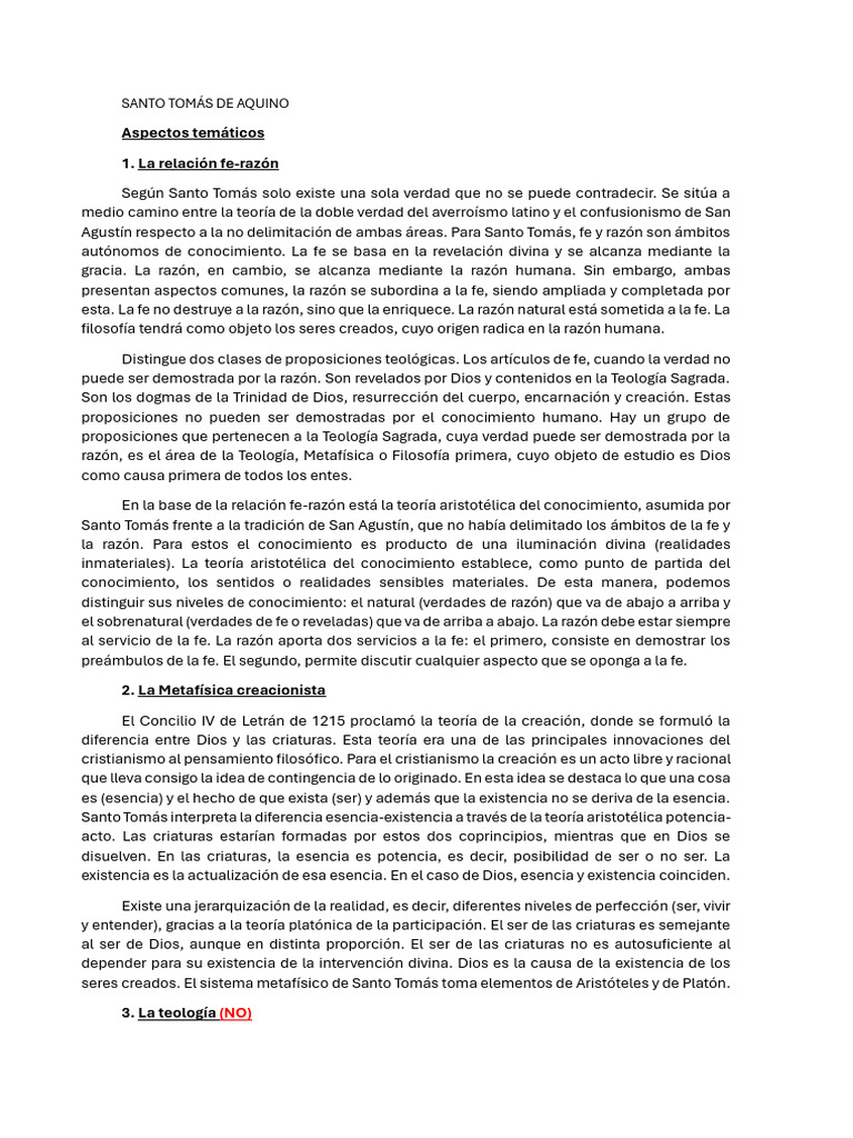 Santo Tomás de Aquino | PDF | Existencia | Tomás de Aquino