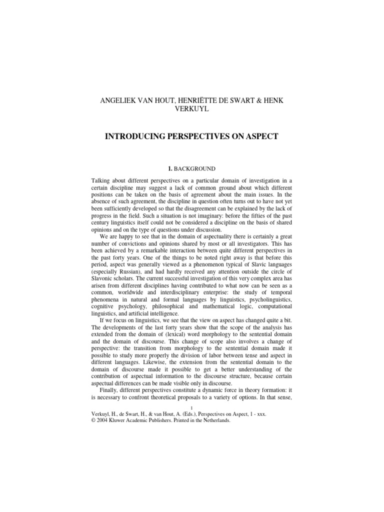 Introducing_Perspectives_on_Aspect | PDF | Grammatical Tense | Semantics