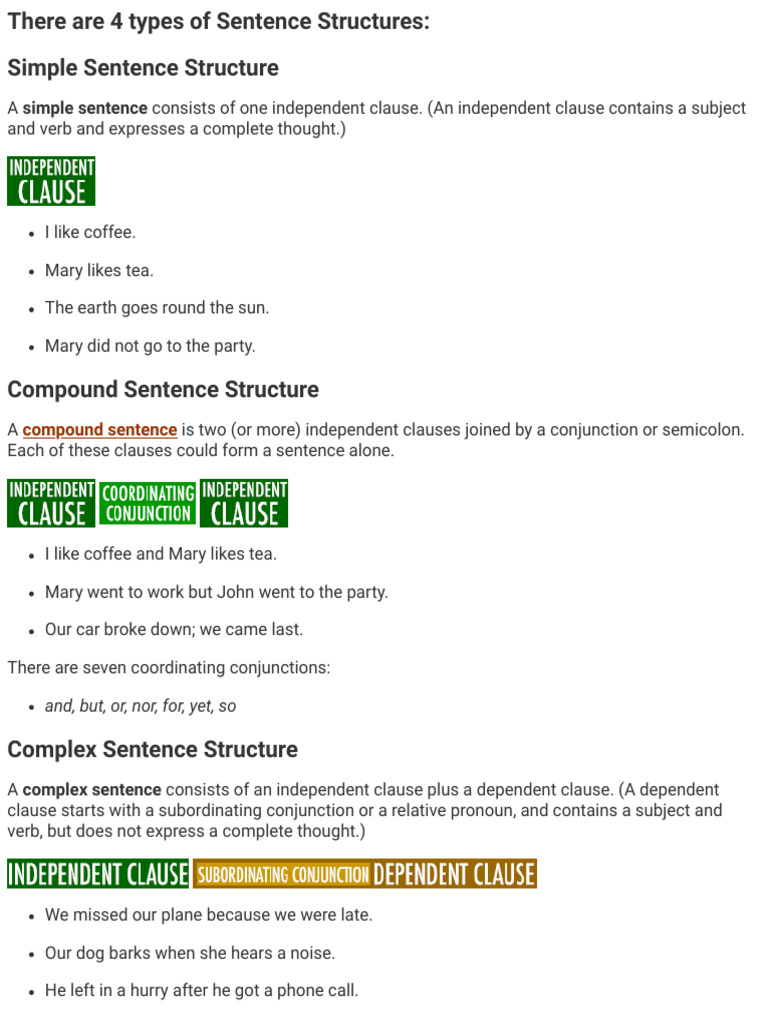 Sentence Structure | PDF