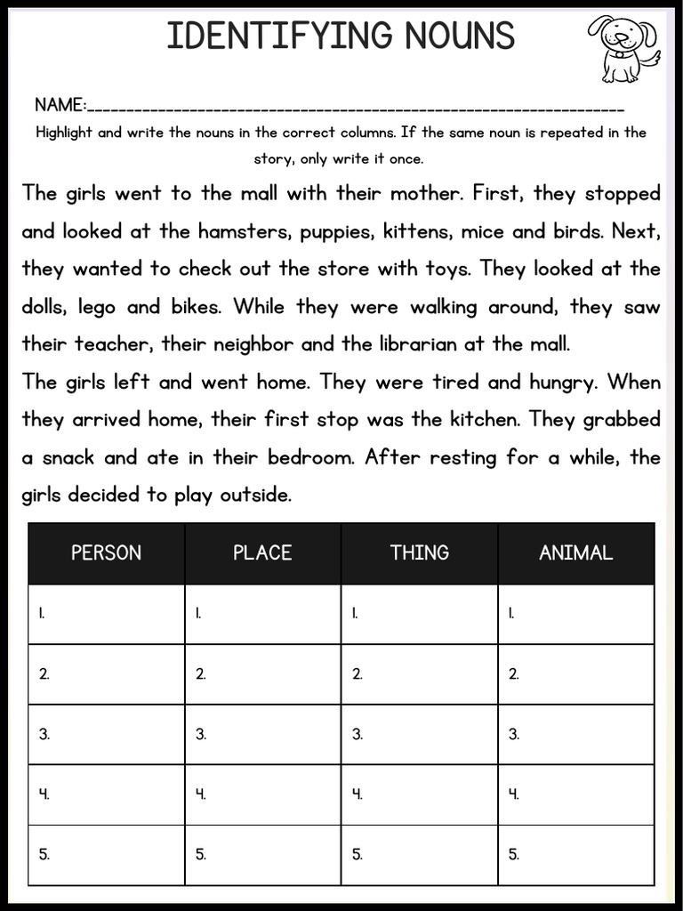 14-Identifying Nouns | PDF
