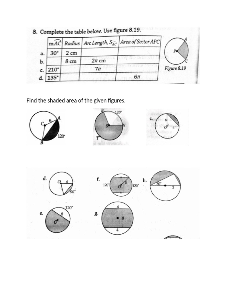 Math R - Find The Shaded Area of The Given Figures | PDF