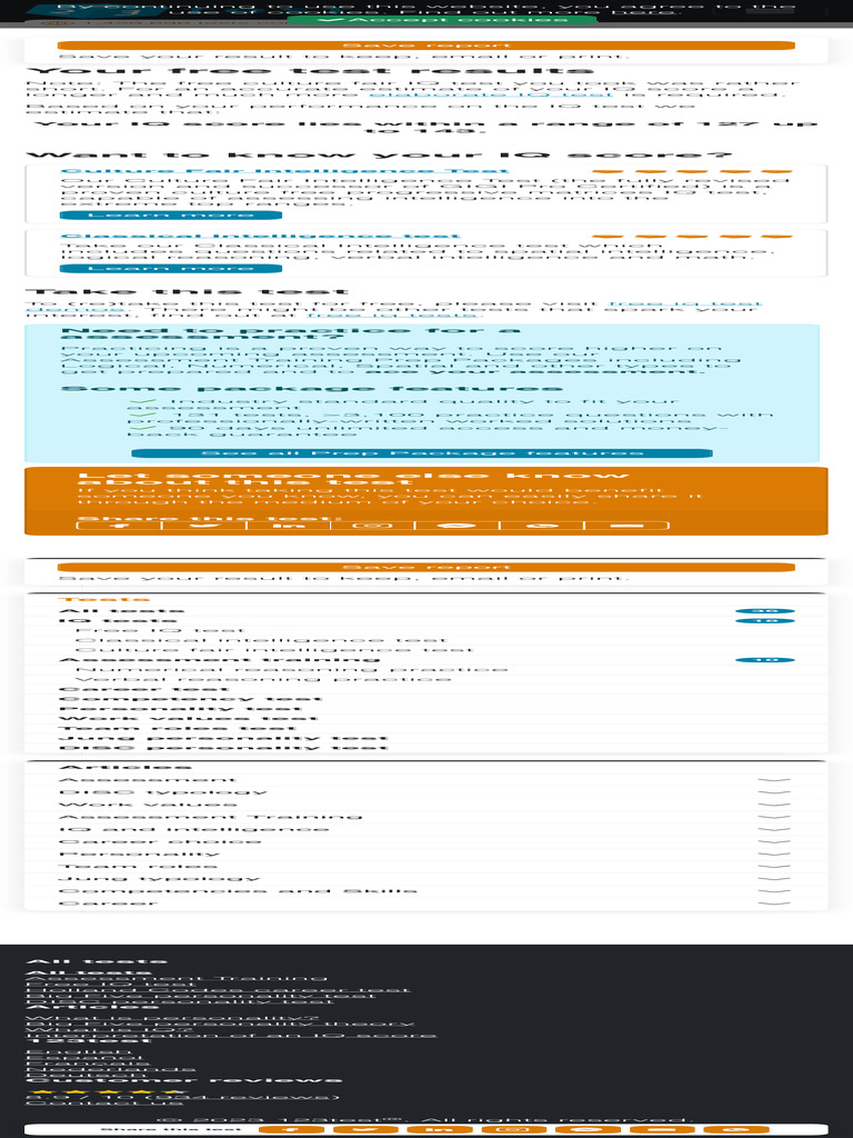 IQ Test. No Obligations, Free Online IQ Test at | PDF | Intelligence ...