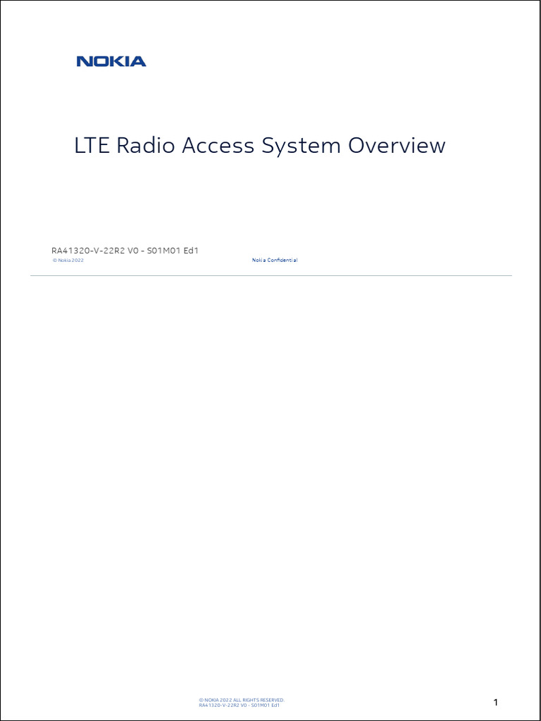 S01M01 SG RA41320-V-22R2 LTE Radio Access System Overview L2brne0m ...