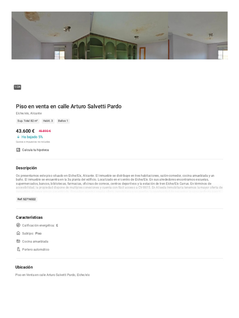 Vivienda en Venta en Calle Arturo Salvetti Pardo 03206, Alicante, Elche - Elx | PDF