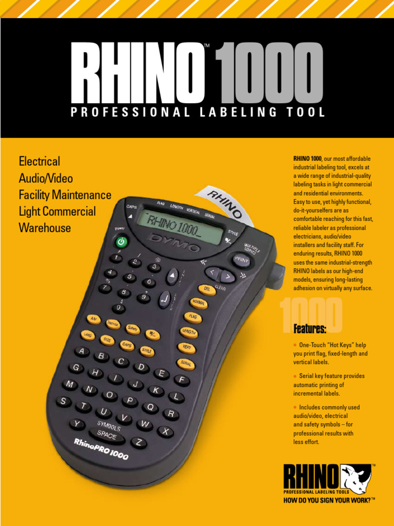 Rhino Pro 1000 User Guide | PDF | Menu (Computing) | Printer (Computing)