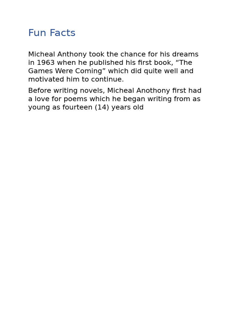 Micheal Anthony Fixed | PDF