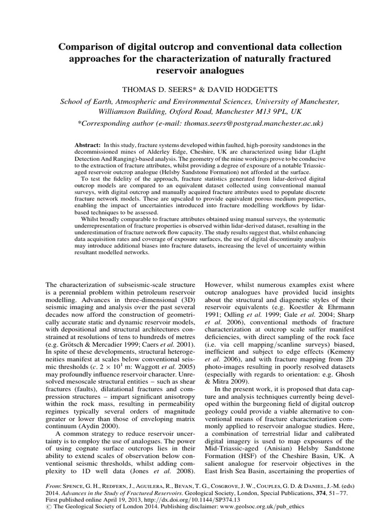Parison of Digital Outcrop | PDF | Lidar | Fracture
