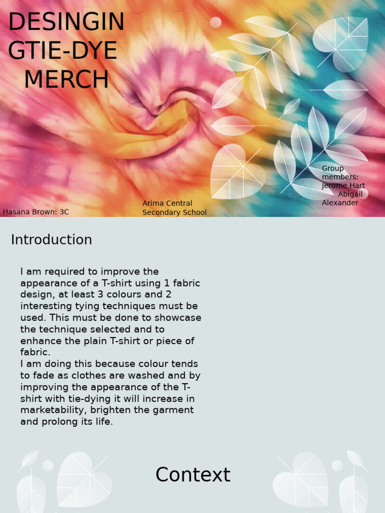 Tie-Dye T-Shirt Design Techniques | PDF | Textiles | Appliqué