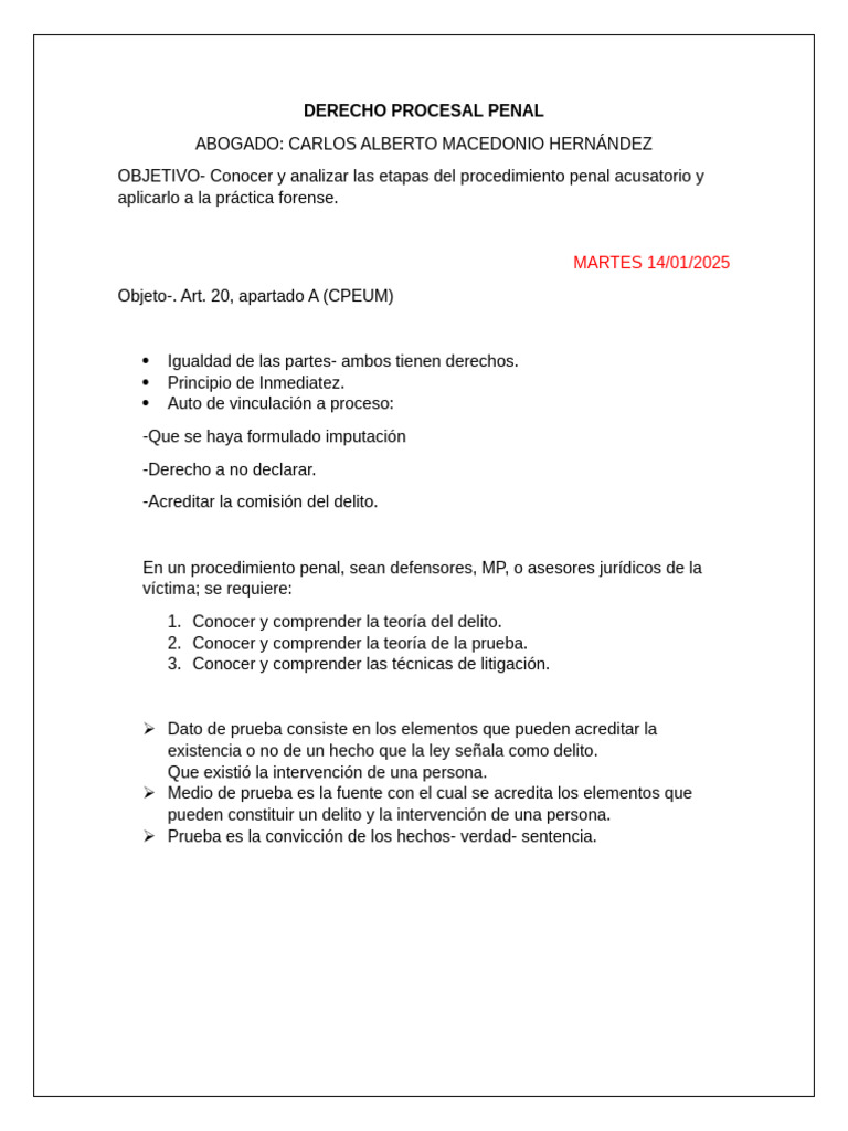 Derecho Procesal Penal | PDF | Intención (Derecho Penal) | Ley procesal