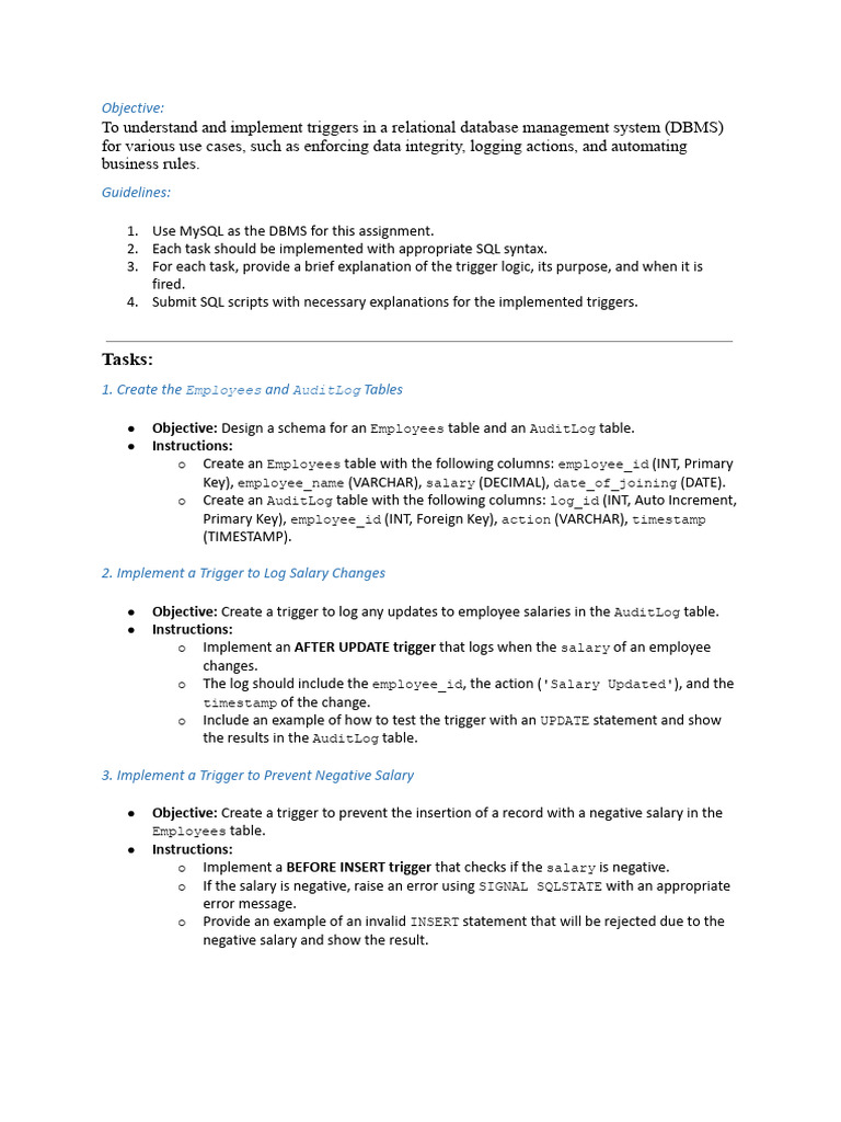 Assignment - Trigger.docx (1) | PDF | Computer Programming | Computing