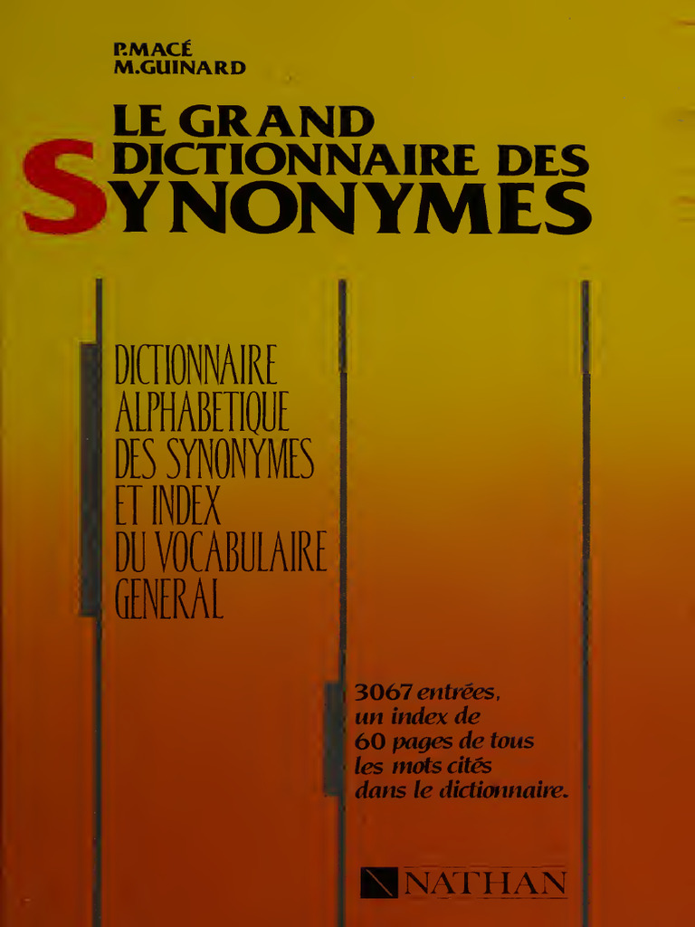Dictionnaire des synonymes Nathan | PDF | Verbe | Nombre grammatical