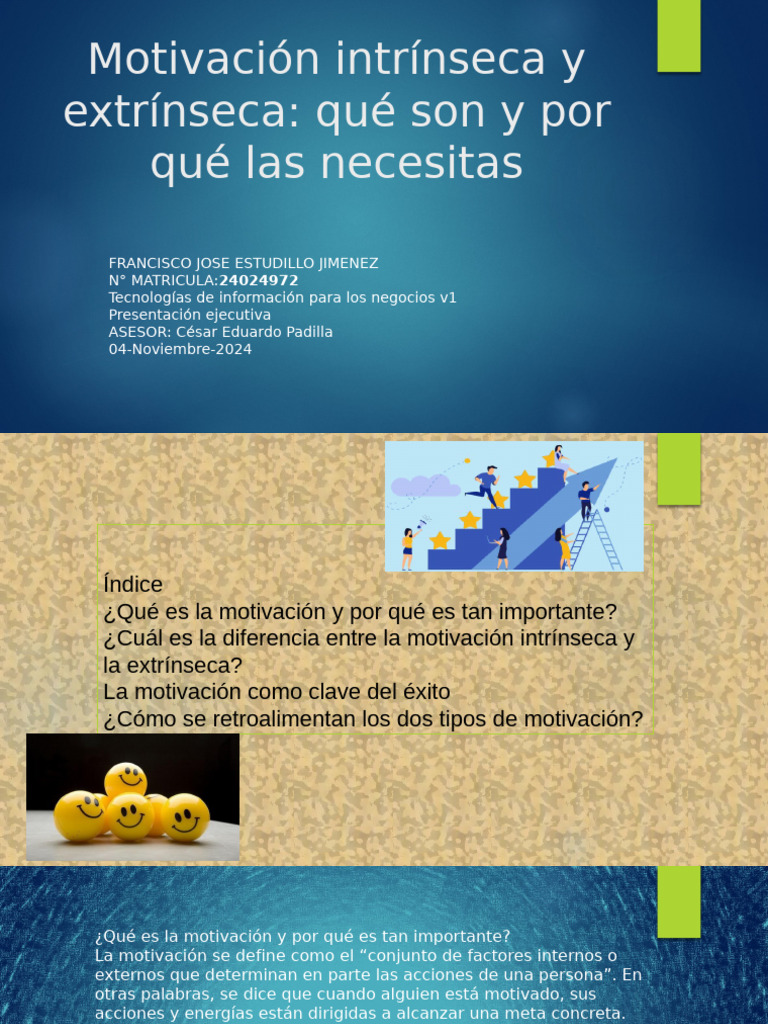Estudillo Francisco Presentacion Ejecutiva | PDF | Motivacional | Motivación