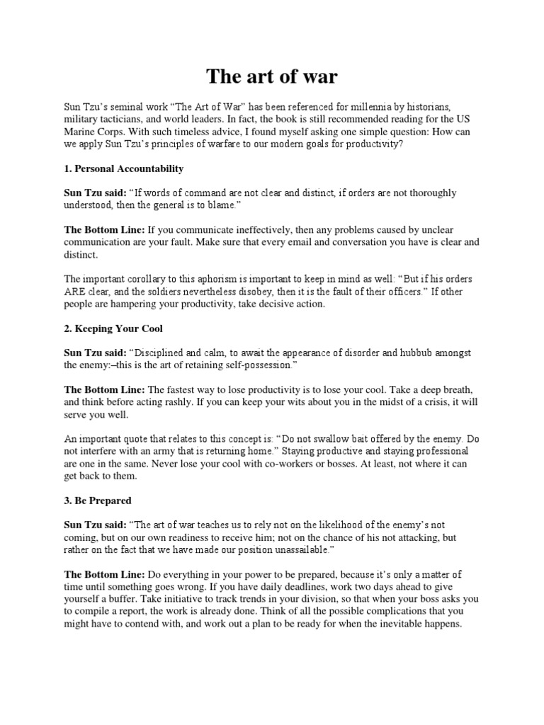 The Art of War | PDF | The Art Of War | Sun Tzu