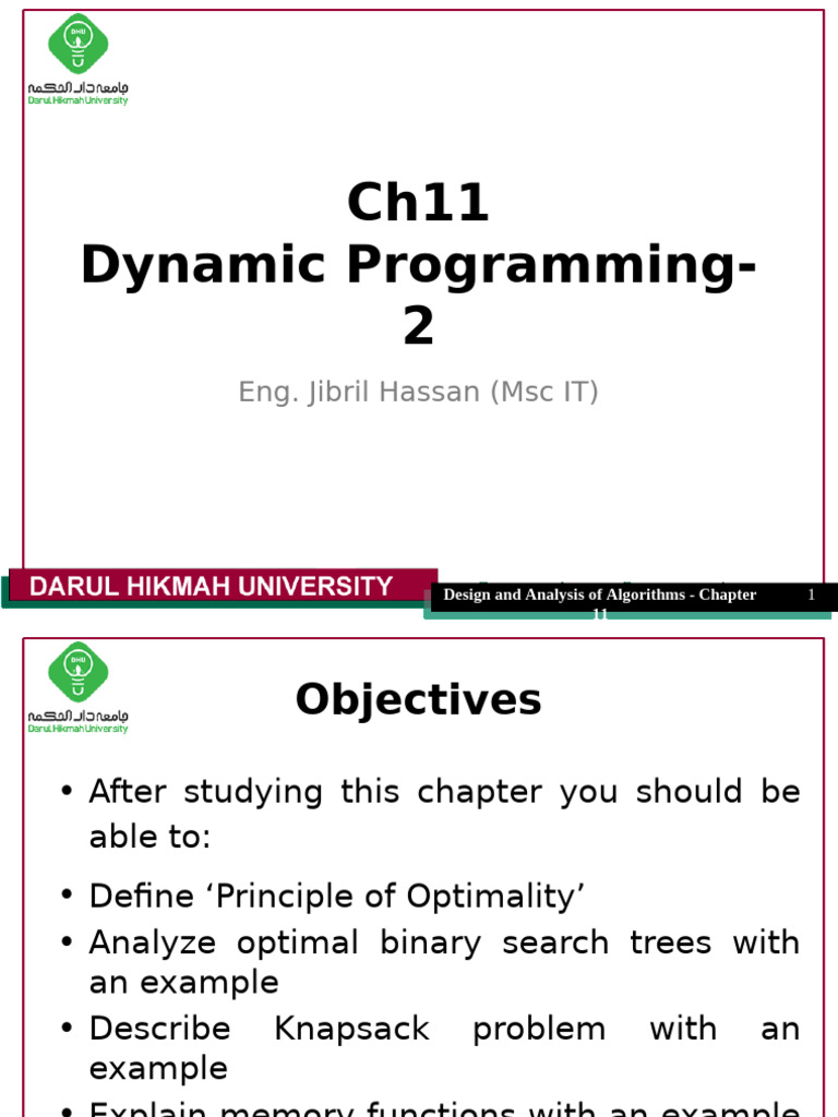 Ch11 Dynamic Programming2 | PDF | Dynamic Programming | Mathematical ... Ch11 Dynamic Programming2 | PDF | Dynamic Programming | Mathematical ...