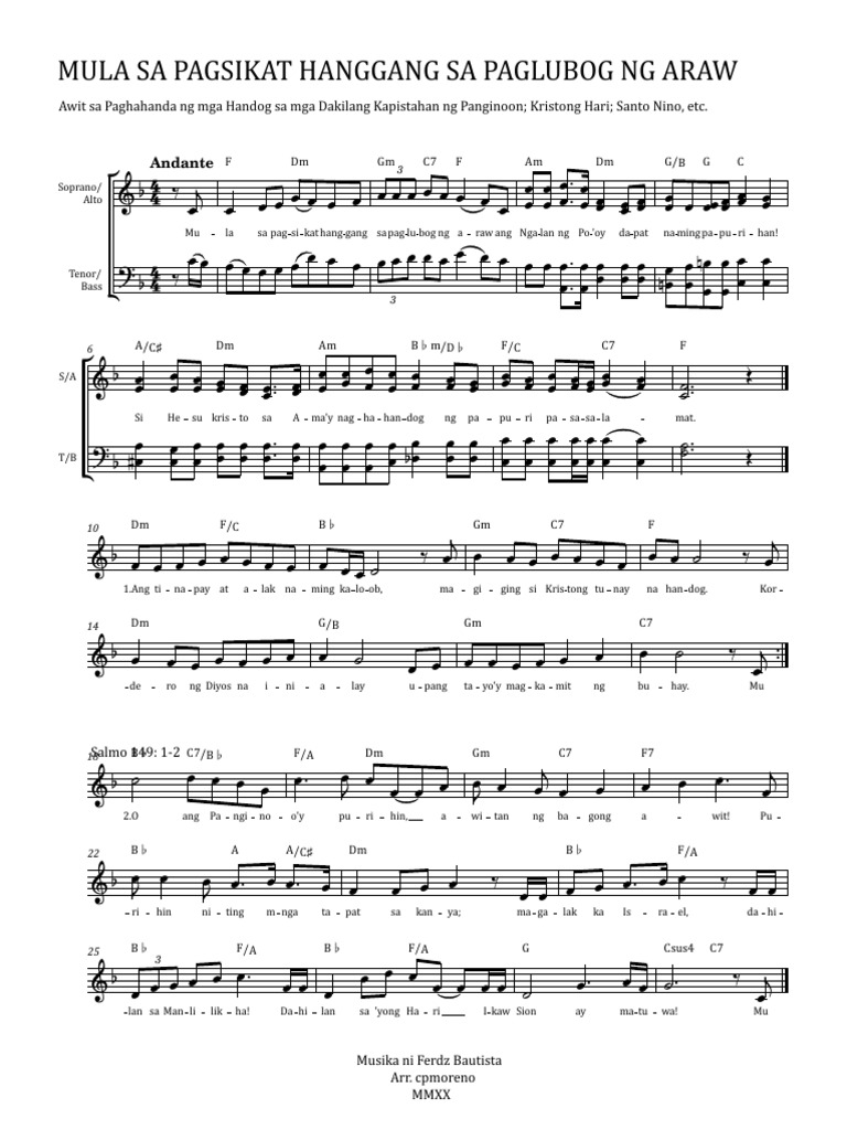 MULA SA PAGSIKAT HANGGANG SA PAGLUBOG NG ARAW-fmb-cpm | PDF