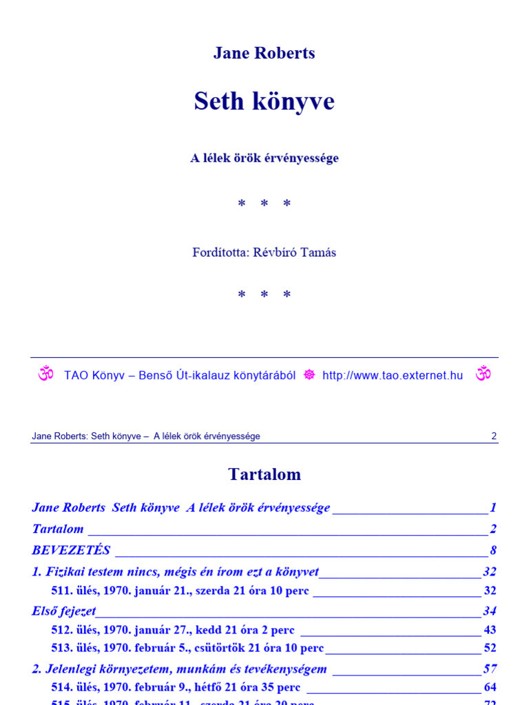Seth Könyve: Jane Roberts | PDF