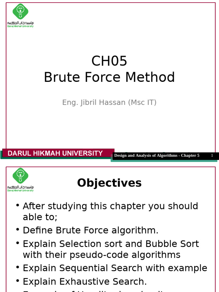Ch05 Brute Force Method | PDF | Mathematical Optimization | Algorithms