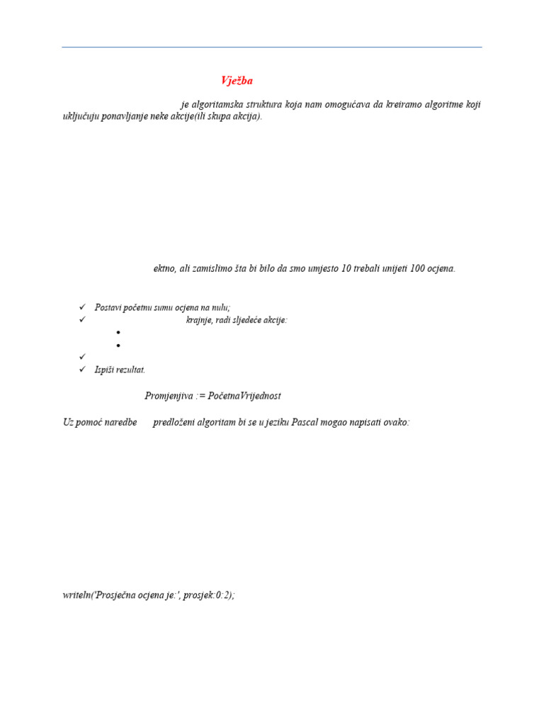 Pascal - Vjezba 9 | PDF