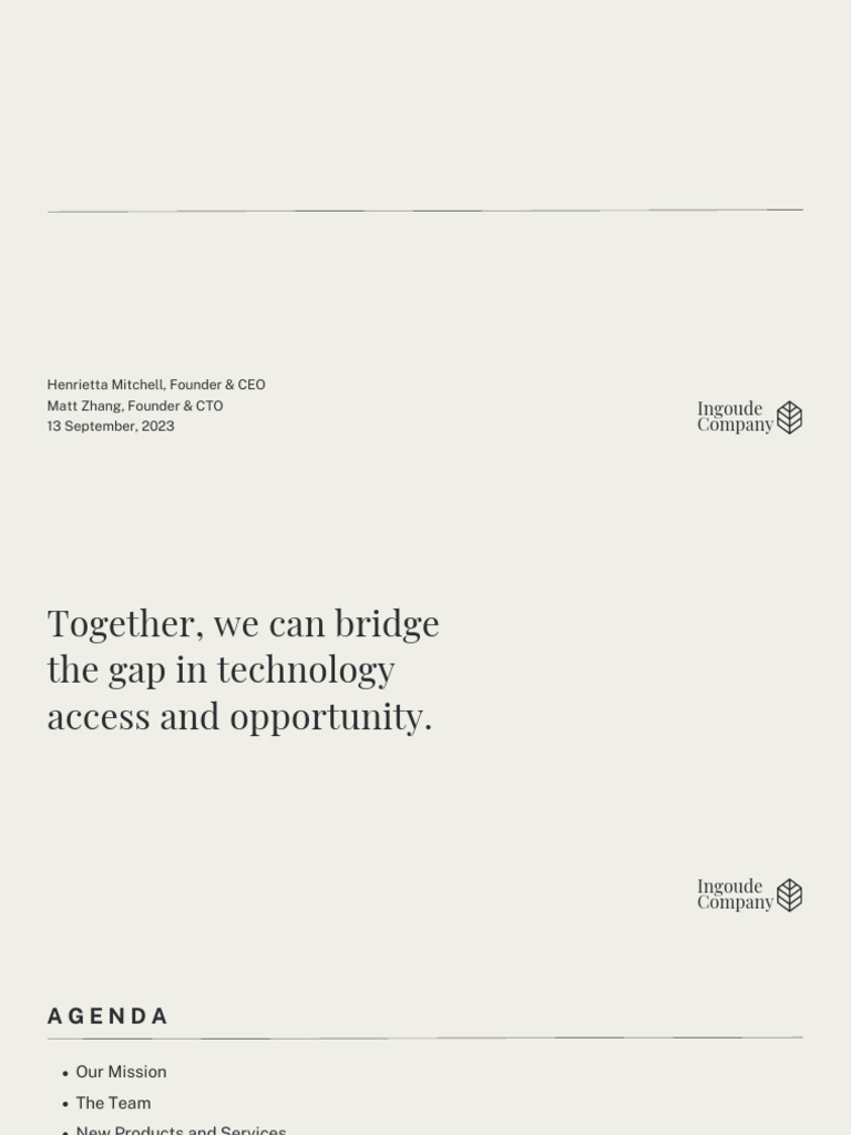 Ingoude Company: Bridging Tech Access | PDF | Business | Economies