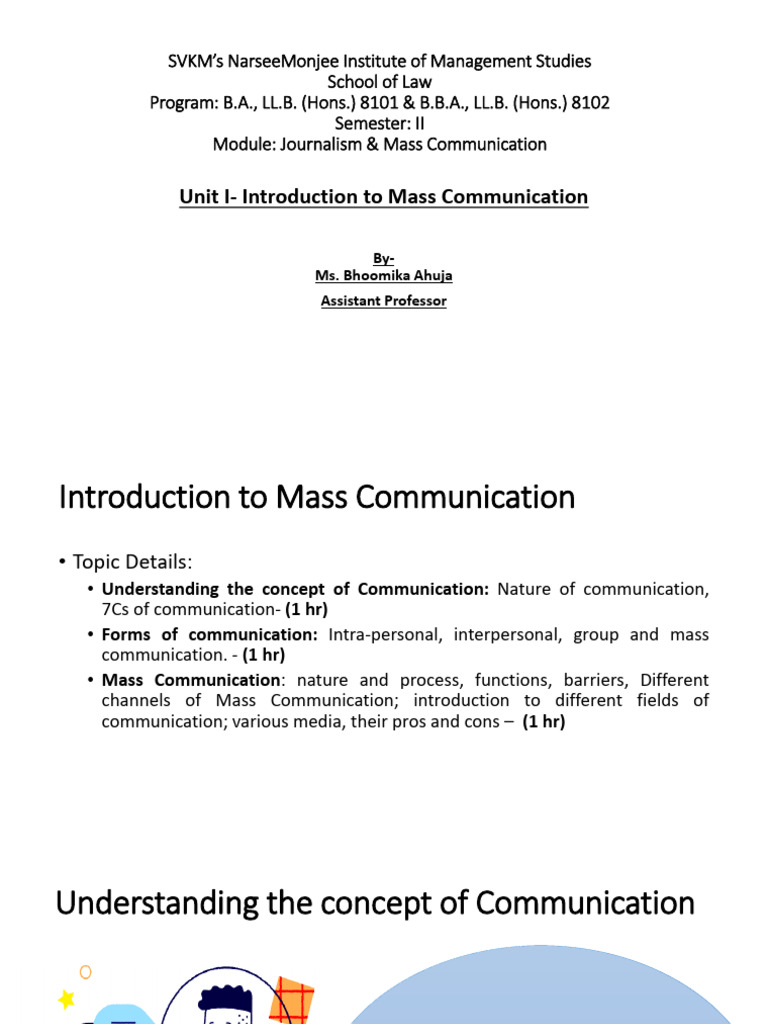 Introduction to Mass Communication Concepts | PDF | Communication ...