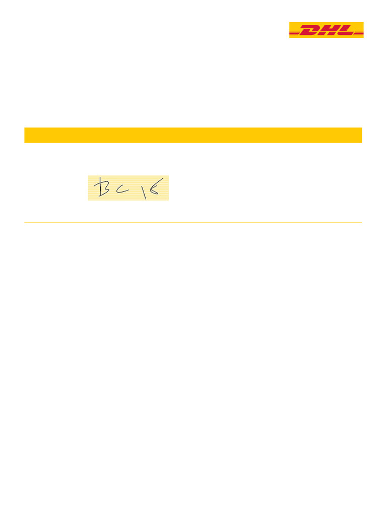 DHL Delivery Confirmation | PDF