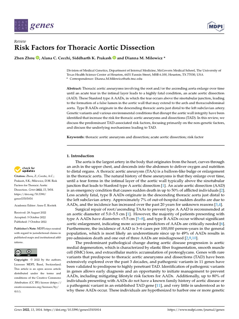 genes-13-01814-v2 | PDF | Aorta | Congenital Heart Defect