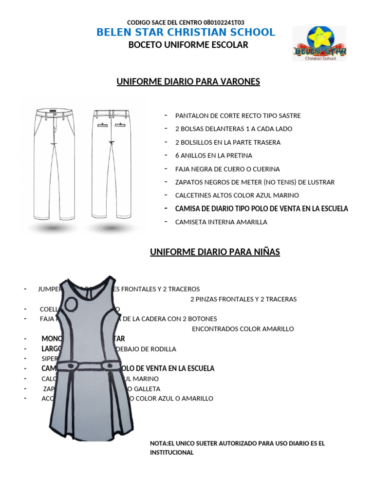 BOCETO DE UNIFORMES | PDF