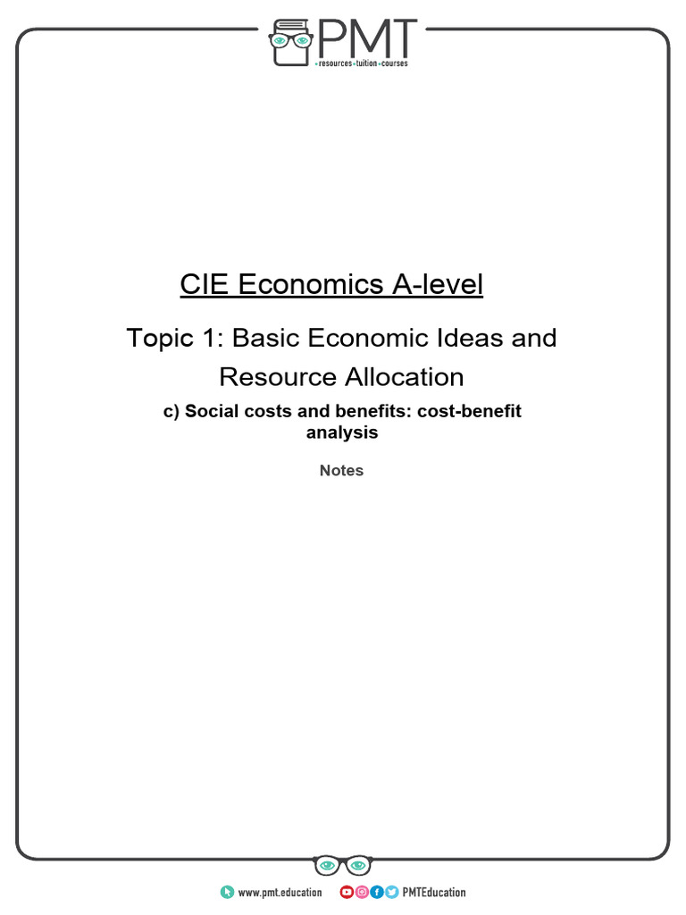 C) Social Costs and Benefits, Cost-Benefit Analysis | PDF | Externality ...