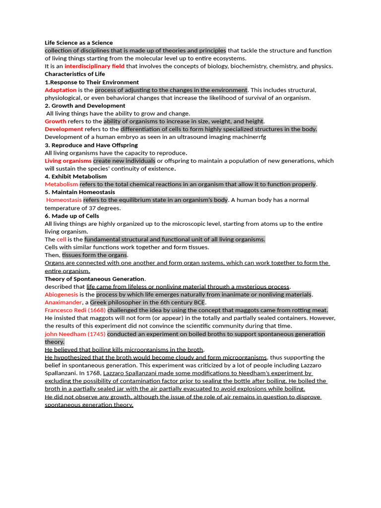 Understanding Life Science Fundamentals | PDF | Abiogenesis | Nature