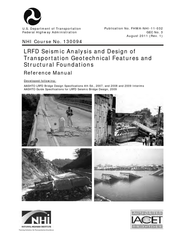LRFD Seismic Design Manual 2011 | PDF | Geotechnical Engineering ...