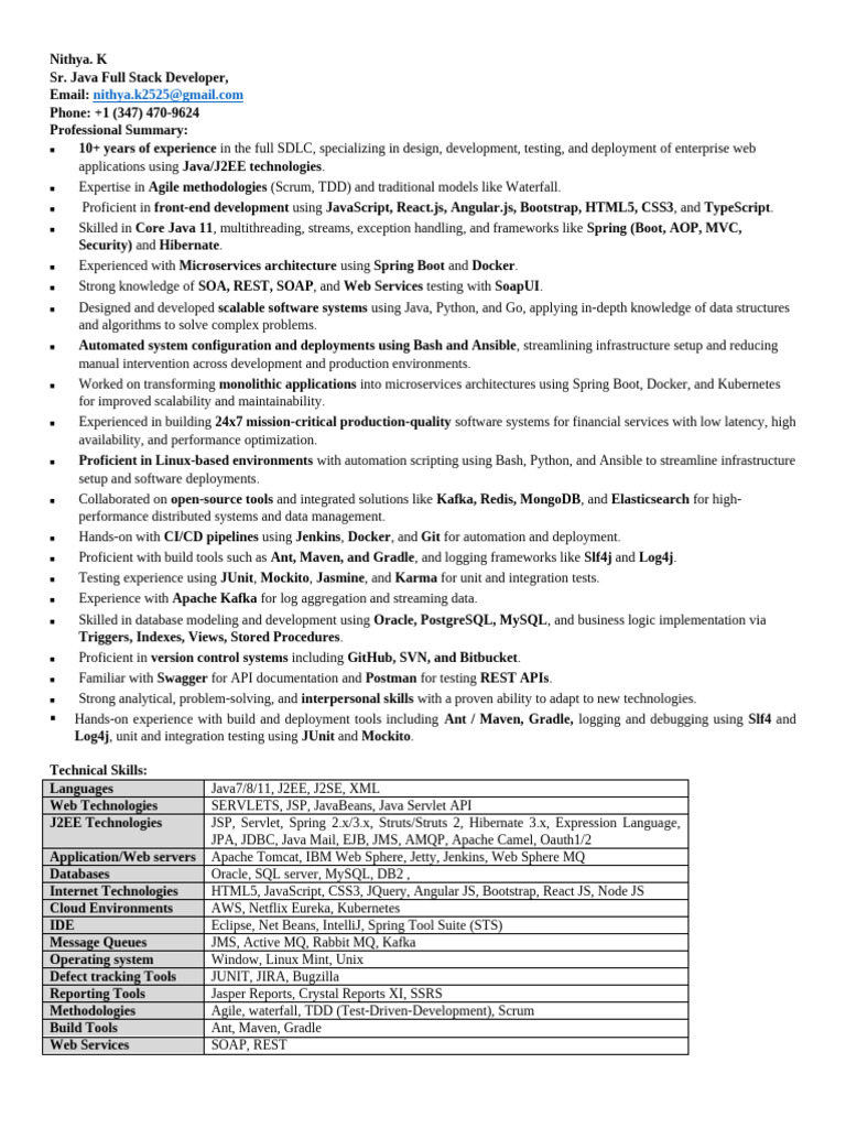 Nithya-resume- | PDF | Angular Js | Web Service