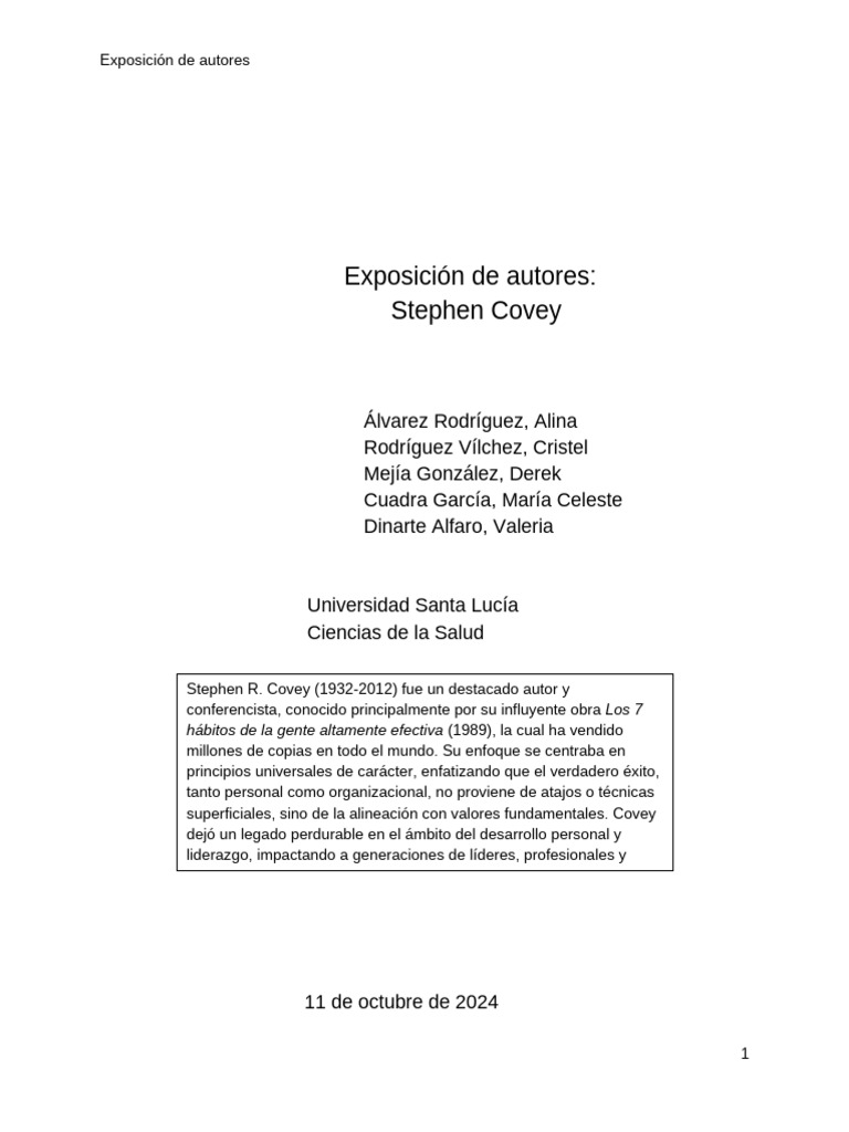 Autor Stephen Covey | PDF | Mente