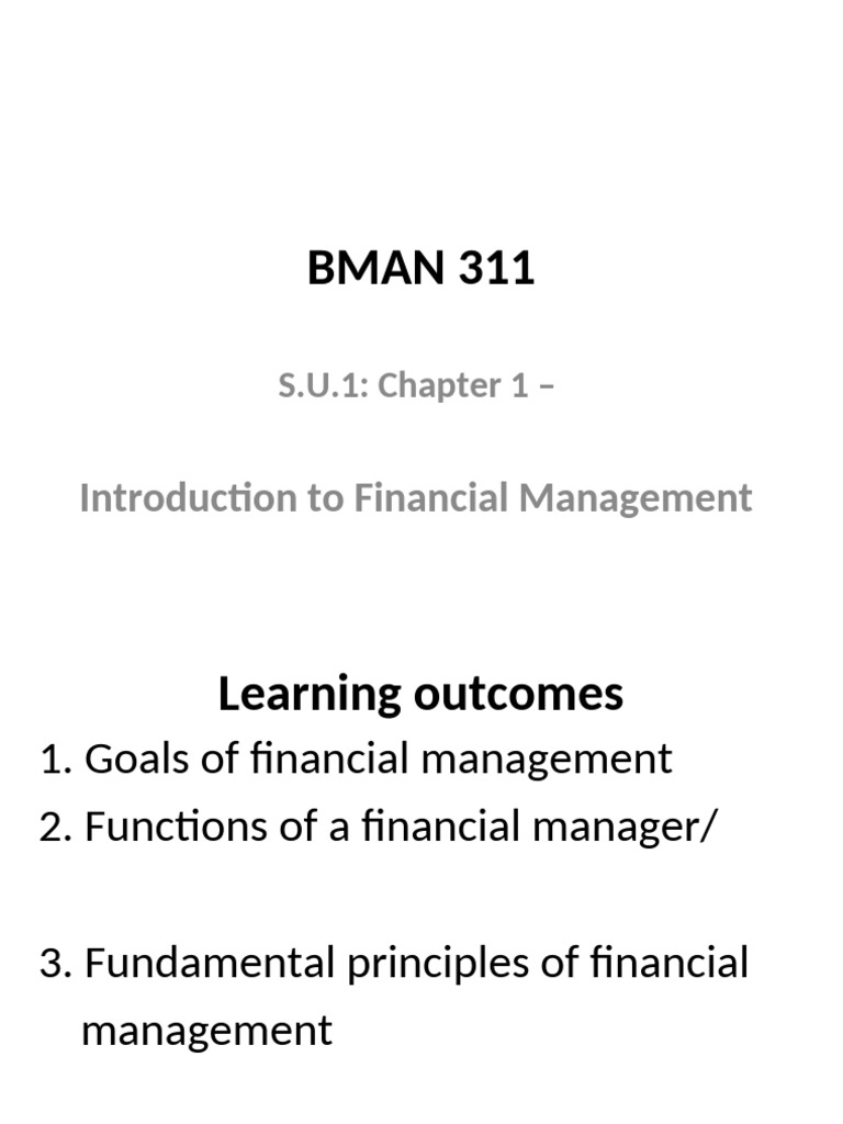 Bman 311 - s.u.1 - Chapter 1 - 2024 - Overview | PDF