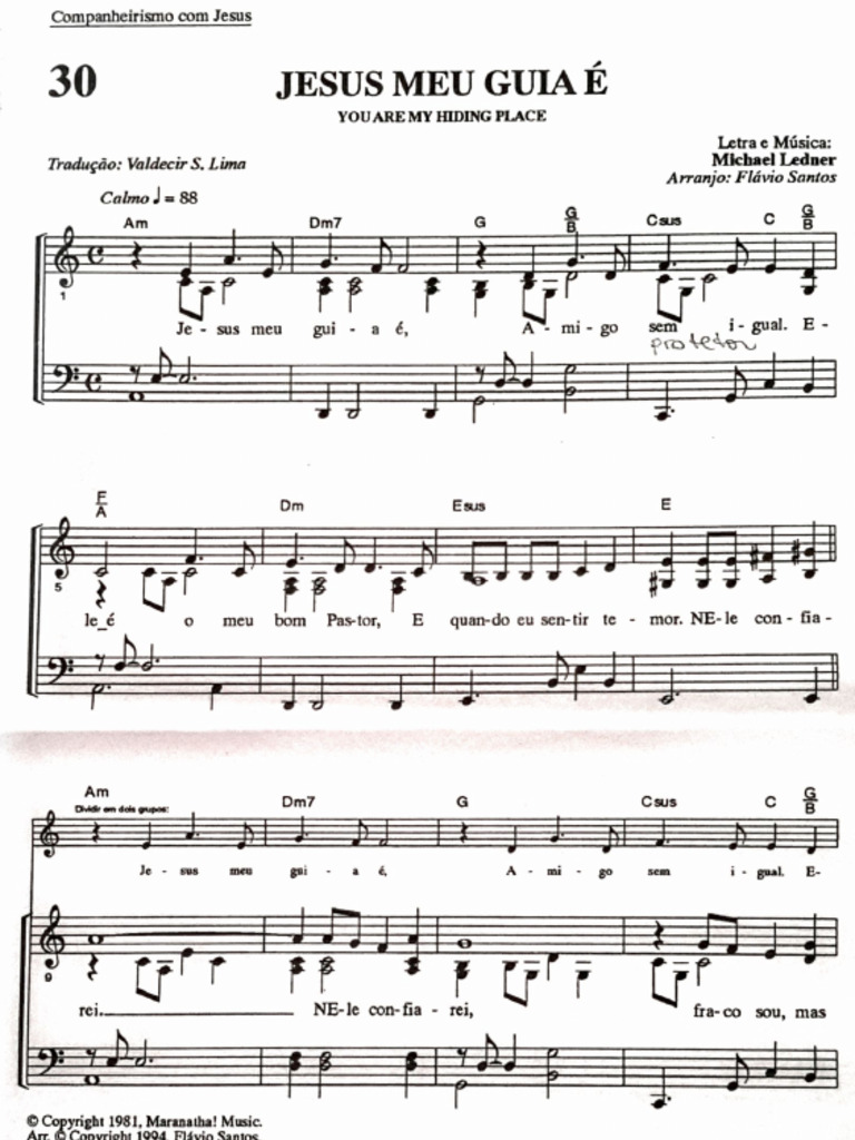 Jesus Meu Guia é (piano) | PDF