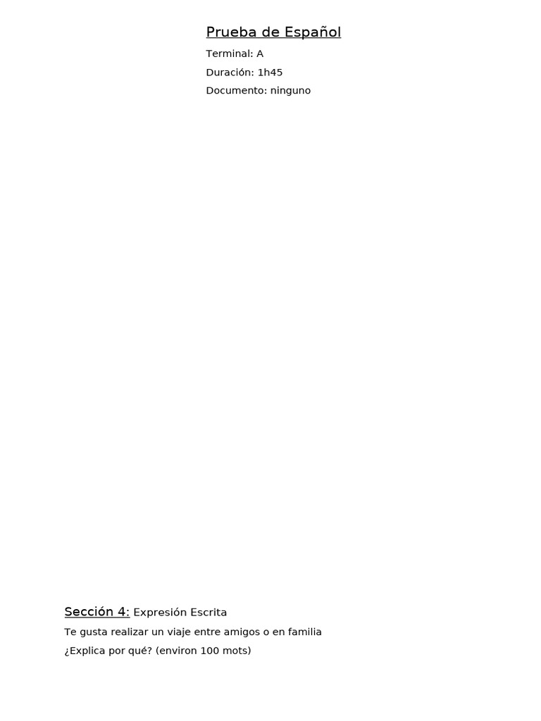 Prueba de Español | PDF