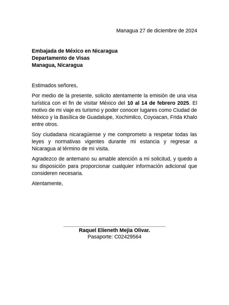 Solicitud de Visa Mexicana 2025 | PDF