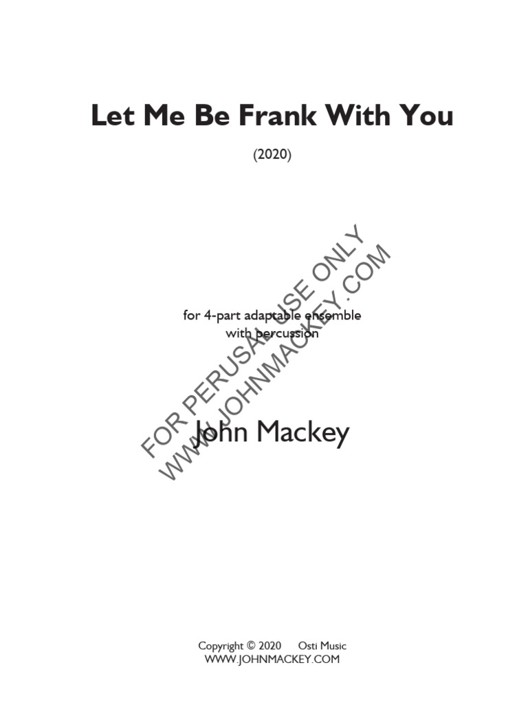 Be Frank Score | PDF