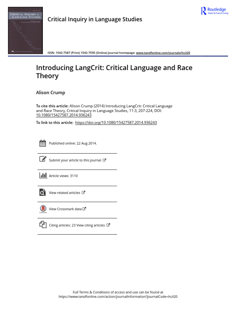 Alison Crump - Introducing LangCrit - Critical Language and Race Theory ...