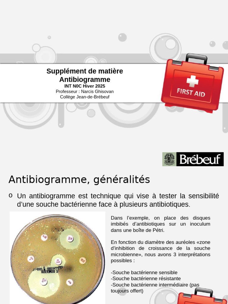 Antibiogramme : Interprétation et Méthodes | PDF | Antibiotiques ...