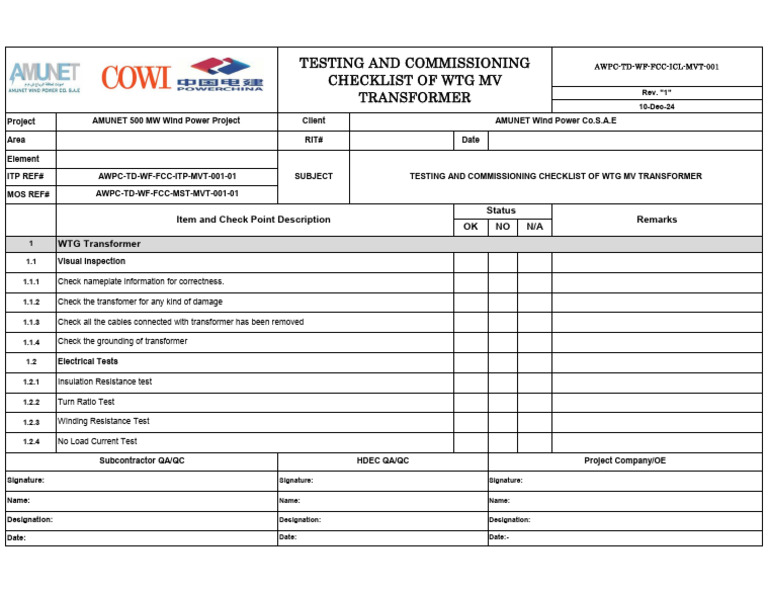 Awpc TD WF FCC Icl MVT 001 01 | PDF | Transformer | Electrical Equipment