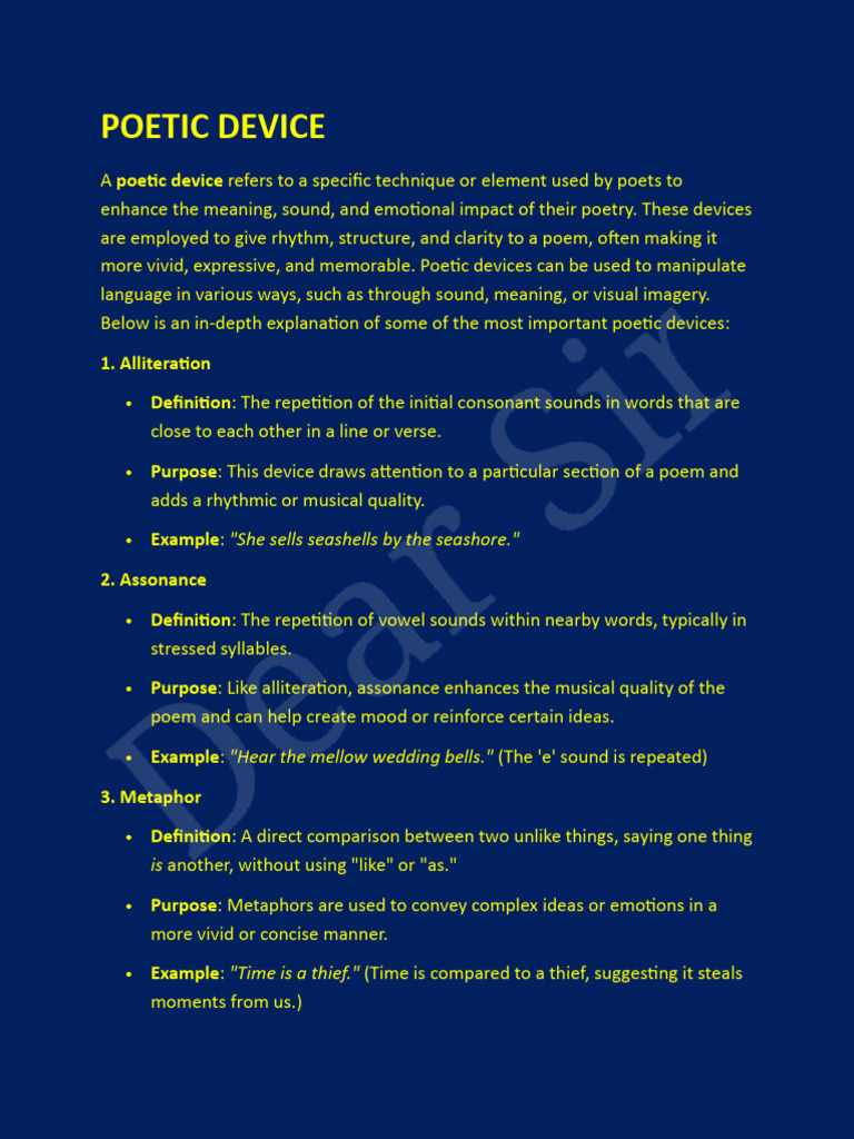 Poetic Device Explained | PDF | Poetry