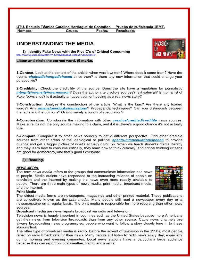 Identifying Fake News: A Media Literacy Guide | PDF | Mass Media | News