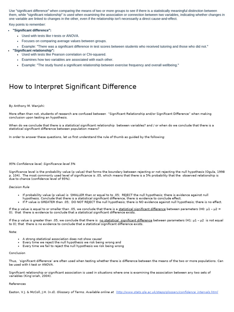 Understanding Statistical Significance | PDF | Statistical Significance ...