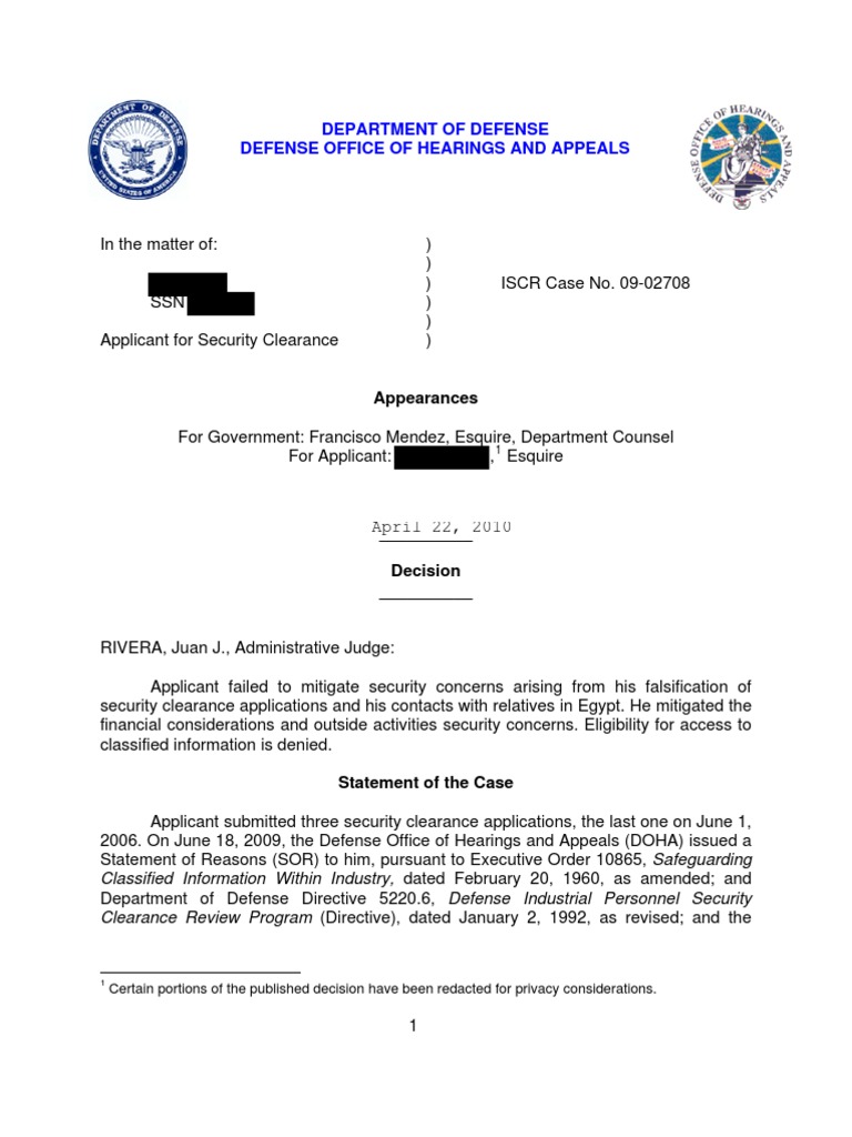 Appeal Options For Security Clearance Denial Pdf Security Clearance
