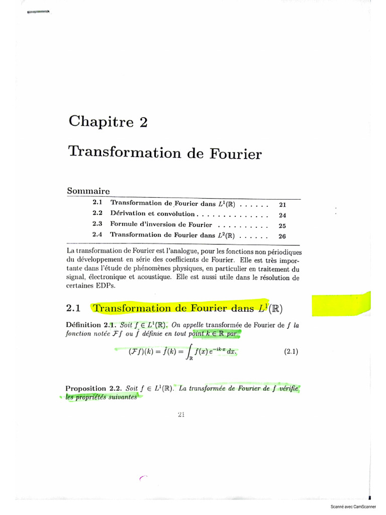 Transformation de Fourier | PDF