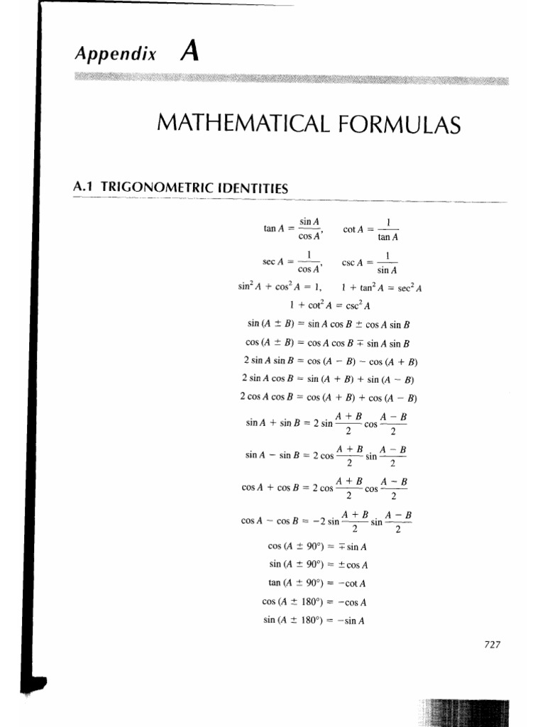 Sheet_Mathematical Formula | PDF